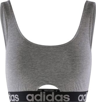 adidas Damen Scoop Bralette-Sport Active Comfort Cotton Bustier, 202 Heather Grey, XS
