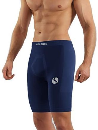 Sesto Senso sous-v&ecirc;tement de Cyclisme pour Homme Courts Boxers de Sport Compression Thermoactifs 2XL/3XL Marine Dark Blue