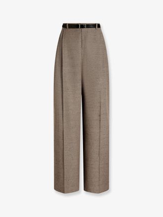 Dolce & Gabbana M&eacute;lange trousers with belt - DOLCE & GABBANA - gender_Woman