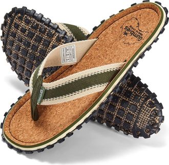 Gumbies Corker Unisex-Flip-Flops mit superweichem Baumwoll-Zehensteg aus nachhaltigem Kork und recycelter Gummisohle Komfort garantiert, khaki, 35 1/3 EU