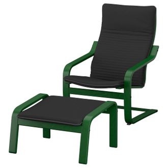 IKEA PO&Auml;NG Sessel und Hocker