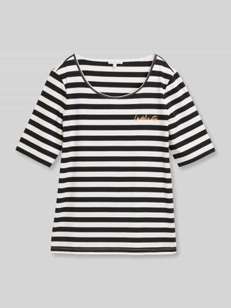 Tom Tailor Regular Fit T-Shirt aus Baumwoll-Mix mit Stickerei