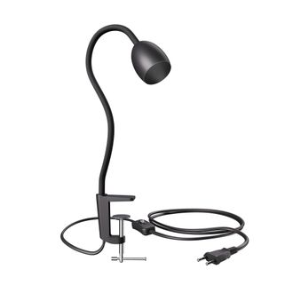 LEDs Com Klemmleuchte, Schwanenhals KLUK, Schalter, schwarz matt, 1x GU10 max. 60W