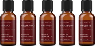 Mystic Moments | Obstsalat Duft&ouml;l Geschenk-Starterset 5x50ml | 5 Sweet Fruity Duft Oils - Erdbeere, Gr&uuml;ner Apfel, Banane, Kiwi & Mandarine | Fun Frisch Raumduft