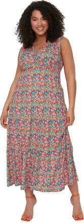 Trendyol Trendyol Damen Damenkleid Kleid, Normale Passform, Strick, Übergröße, Sehr bunt, X-Large