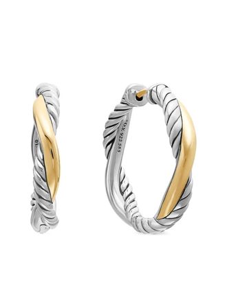 David Yurman Petite Infinity 14kt Gelbgold- und Sterlingsilbercreolen (17,3mm)