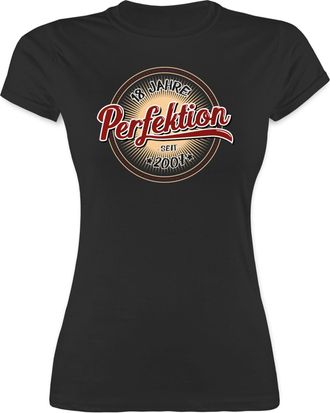 Shirtracer Shirt Damen - 18. Geburtstag - Achtzehn Jahre Perfektion seit 2007 - XL - Schwarz - geschnke zum 18 Geschenk f&uuml;r 18-j&auml;hrige m&auml;dchen vollj&auml;hrig 2004 t-