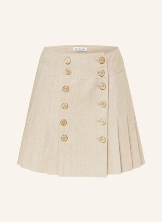 Mrs & Hugs Mrs & Hugs Faltenrock Aus Leinen beige