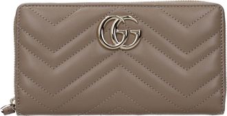 Gucci Femmes Portefeuille Cuir Gris/Taupe