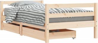 vidaXL Vidaxl - Cadre de lit enfant 80x160cm - Bois de pin massif - Tiroirs de rangement - Lattes robustes pour soutien ferme