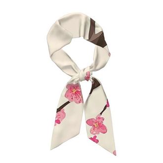 Generic &Eacute;charpe en satin de soie pour femme avec motif de cerisier pour sac &agrave; main, style vintage, pour le sport, le yoga, le visage