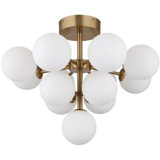 Globo Lighting Plafonnier plafonnier salon clair boules de verre doré 13 ampoules d 56 cm