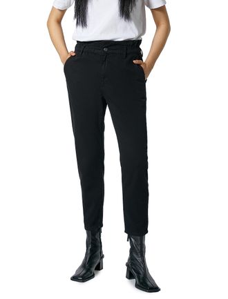 Koton Women Cotton Elastic Waist Trousers