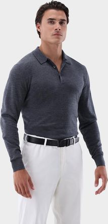 van Laack Strick Poloshirt langarm aus ultrafeiner Merinowolle