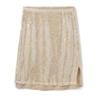 Sofie Schnoor Femme, Jupes, Beige, Taille: 38 FR Jupe à sequins avec fente latérale