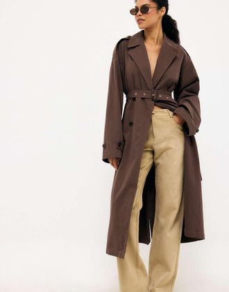 NA-KD trench-coat classique marron