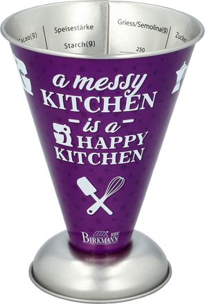 RBV BIRKMANN Birkmann, Colour Kitchen Messbecher, Lila, A messy kitchen is a happy kitchen, 250 ml, mit Skala, 422902