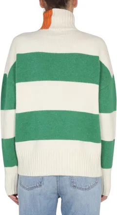 RIGHT FOR High-Neck Rugby Sweater - Multicolor