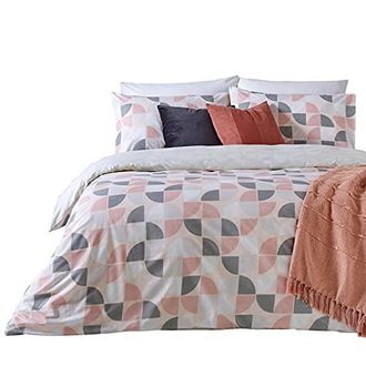 furn. Luna Doppelbettbezug-Set, Baumwolle, Polyester, Blush