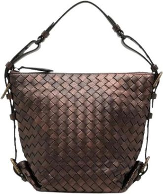 Bottega Veneta Sac bandouli&egrave;re vintage tress&eacute; en nappa pr&eacute;-poss&eacute;d&eacute; - Femme - Pre-owned - Brun - Taille: ONE Size