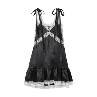 Marc Jacobs Satin-Spitzen-Slip-Midikleid - - Dresses - Damen - Schwarzk - L