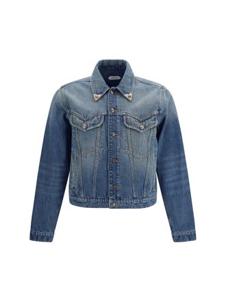 Versace Mens Denim Jacket Stonewashed Medium Blue Cotton