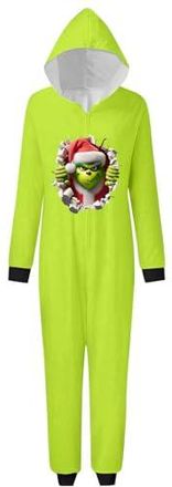 Generic Le Grinch Pyjama Noel Famille De Grinch Ensembles Noël Adulte Homme Costume Deguisement Ensemble Vetement Chaud Et Doux Pull Enfant The Hiver Femme Ga