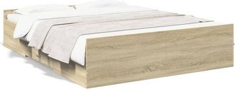 Les Tendances Cadre de lit à tiroirs chêne sonoma 160x200 bois dingénierie