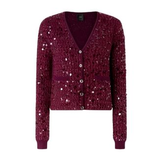 Pinko Pinko, Femme, Pulls, Rouge, Taille: 38 FR Mamma Mia Cardigan