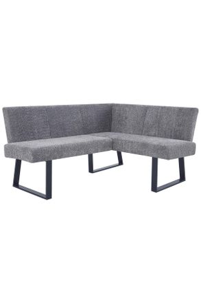 MID.YOU Mid.you Eckbank, Grau, Metall, Textil, 3-Sitzer, L-Form, 160x130 cm, Esszimmer, B&auml;nke, Eckb&auml;nke
