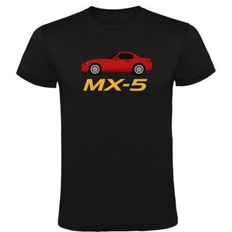 Generico T-shirt noir avec motif Mazda MX-5 rouge - Style sportif pour fans de sport automobile et voitures japonaises, Noir, L