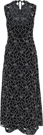 Ulla Johnson Midikleid mit Blumenstickerei - Schwarz