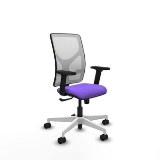 Piqueras y Crespo Schreibtischstuhl, wei&szlig; und lila, mit 2D-Armlehnen, h&ouml;henverstellbare Lendenwirbelst&uuml;tze, ausgestattet mit 3 Positionen und Schneideschaum, Wei&szlig;/Lila