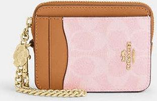 Coach Kartenetui Aus Signature-Canvas Mit Rei&szlig;verschluss Und Anh&auml;nger