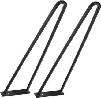 Angoily 2 Stück U förmige Metallmöbelbeine Schwarz Ersatz Tisch Sofabeine Stabil Belastbar Modern für Schrank Couch DIY