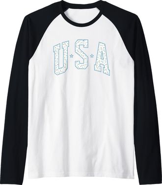 Trendy Apparel USA Stars and Flowers Floral Design Raglan