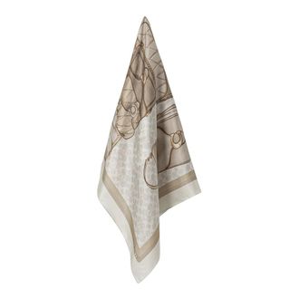 Coach Femme, Accessoires, Beige, Taille: ONE Size Carr&eacute; en soie imprim&eacute; Tabby empil&eacute;