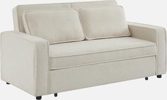 Sweeek Canapé Convertible 3 Places Bouclette crème