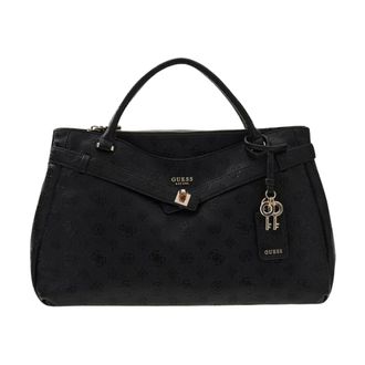 Guess Ella Logo Large Girlfriend Satchel - - Bags - Damen - Schwarzk - ONE SIZE