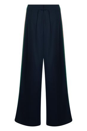 Gucci Womens Wide-Leg Trousers Blue Japan Cotton