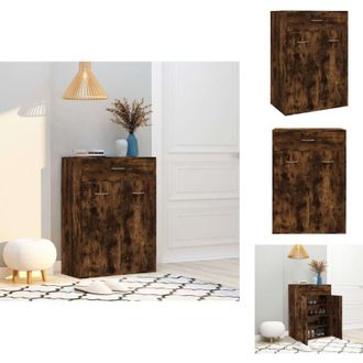 vidaXL Schuhschrank R&auml;uchereiche 60x35x84 cm Holzwerkstoff - Schuhschrank - Garderobe - Regal - Einbauschrank - Wohnraumorganisation