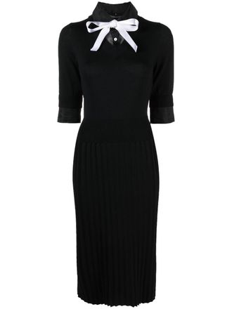 Thom Browne robe en maille &agrave; d&eacute;tail de noeud - Noir