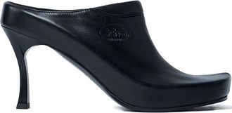 Balenciaga debossed logo heeled mules - Schwarz