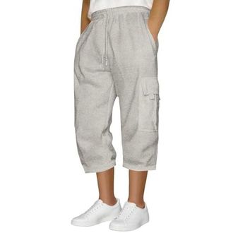 Generic Pantalon de jogging pour homme - Gris - Longueur 3/4 - Pantalon de loisirs baggy - Confortable - Pantalon de plage respirant - Pantalon de surv&ecirc;tement