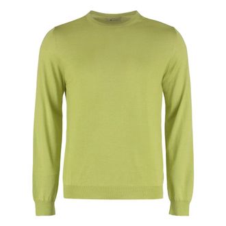 THE (ALPHABET) Kaschmir-Seidenmischungspullover mit gerippten Kanten - - Knitwear - Herren - Gr&uuml;n - XL
