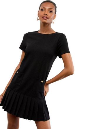 Lipsy Plisseekleid Lipsy Mini-Etuikleid mit Knopfdetails, Regular (1-tlg)