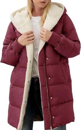 Generic Manteaux dhiver pour femmes UK - Doudoune doubl&eacute;e polaire - Veste matelass&eacute;e &agrave; capuche - Manteau trench - Vestes matelass&eacute;es pour dames - V&ecirc;tements de