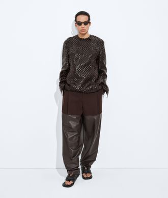 Bottega Veneta Pantalon En Coton Et Cuir - Bottega Veneta
