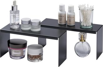 Yamazaki Tableware Home Tower Medizinschrank Waschtisch-Aufbewahrungsregale - 2er-Set, Badezimmer-Spiegel-Organizer-Erh&ouml;hungen - Stahl