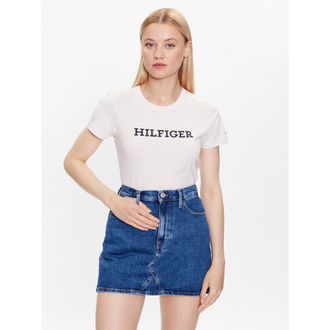 Tommy Hilfiger T-Shirt WW0WW38872 &Eacute;cru Slim Fit